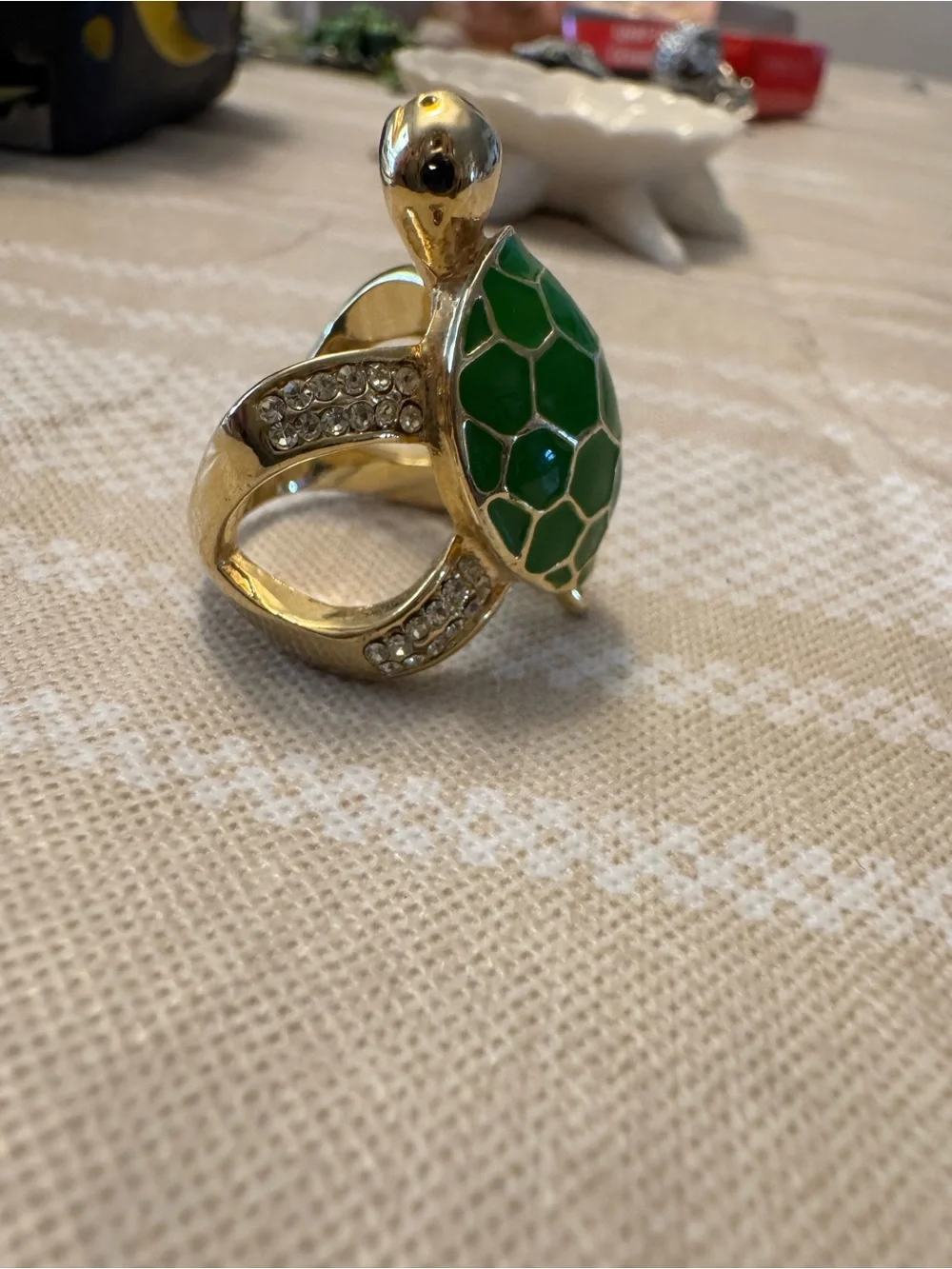 Jewelry | Green And Gold Turtle Ring | Poshmark